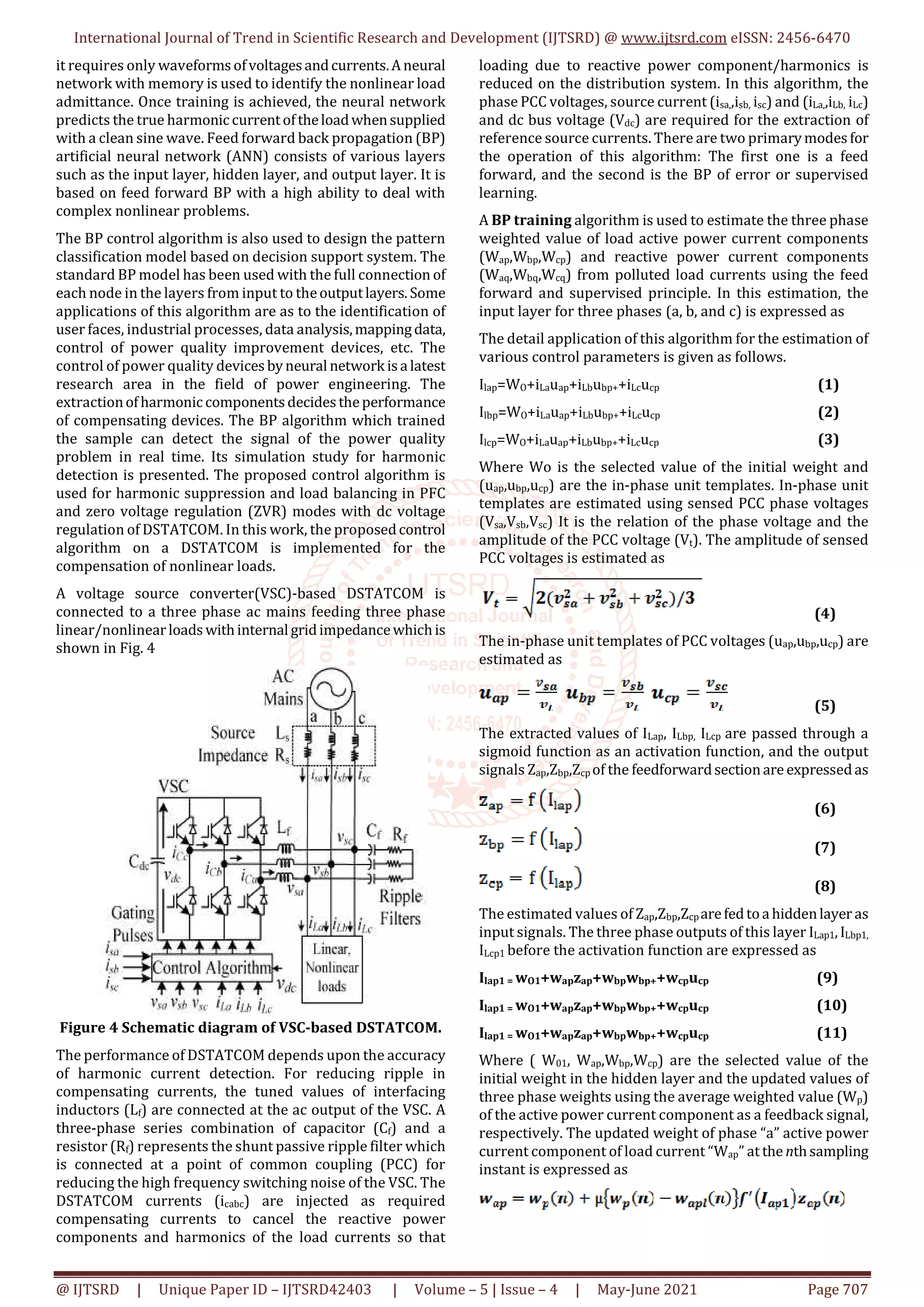 A Review On Optimization Techniques For Power Quality Improvement Using Dstatcom Neural Network