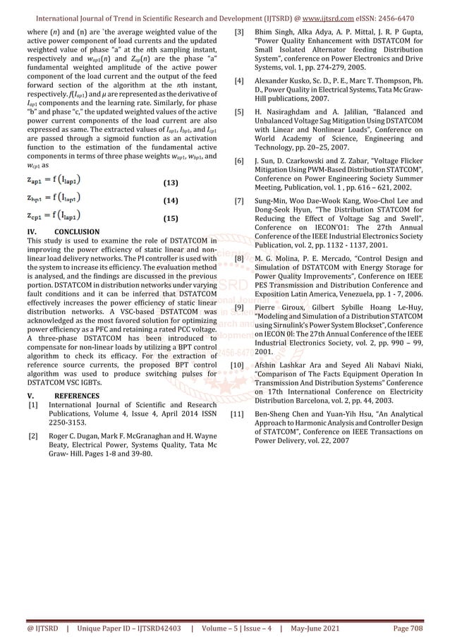 A Review on Optimization Techniques for Power Quality Improvement using DSTATCOM Neural Network ...