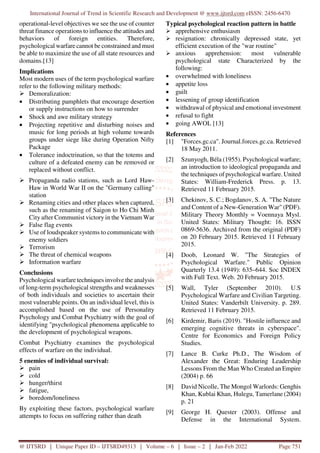 Concept, Functions and Limitations of Psychological War | PDF