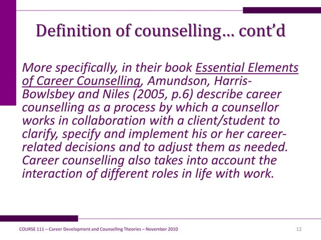 Career Development and Counselling Theories | PPT