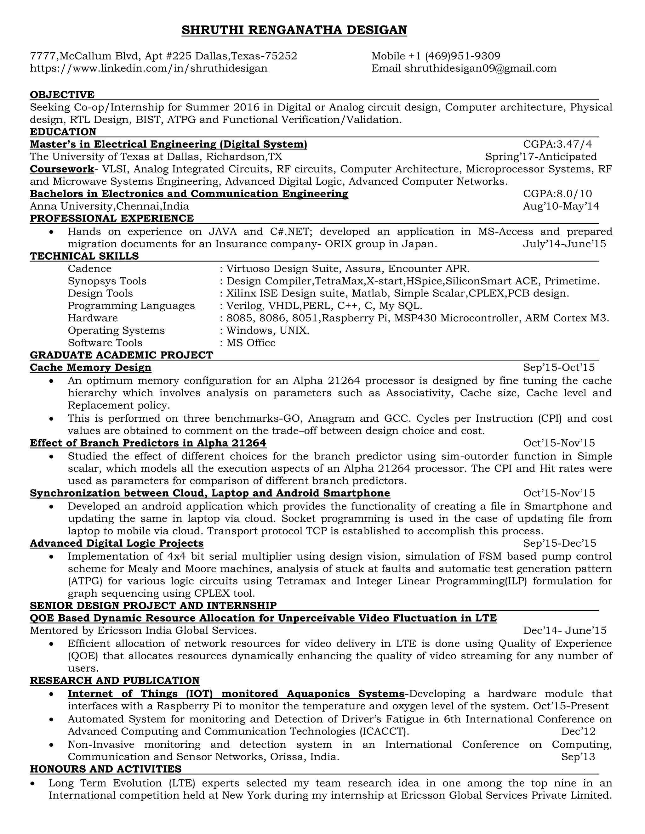 SHRUTHI RENGANATHA DESIGAN | PDF | Computer Software and Applications | Computing