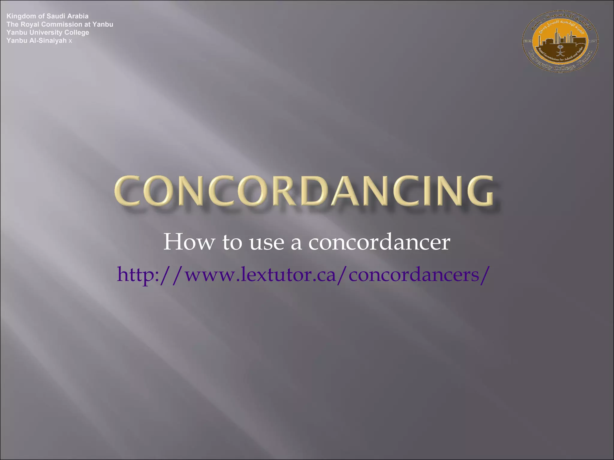 Concordancing lab session | PPT