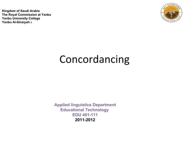 Concordancing 1 | PPT | Desktop Publishing | Computer Software and ...