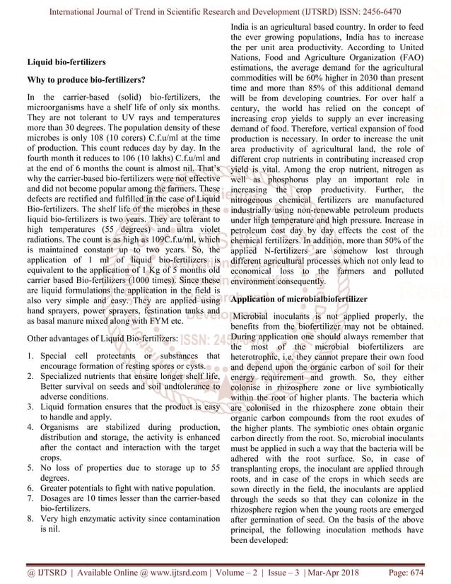 Liquid Microbial Biofertilizers (LMF) for enhancing soil fertility '“ A ...