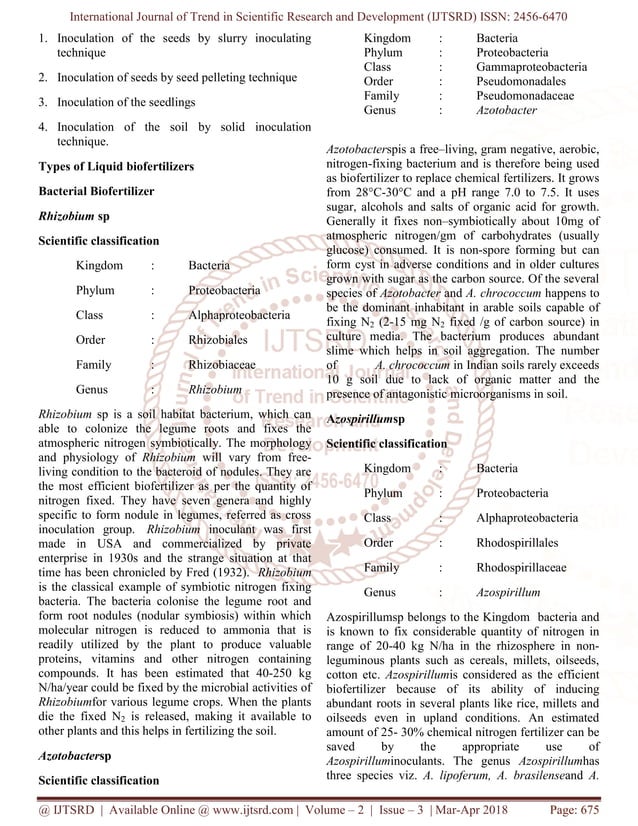 Liquid Microbial Biofertilizers (LMF) for enhancing soil fertility '“ A ...