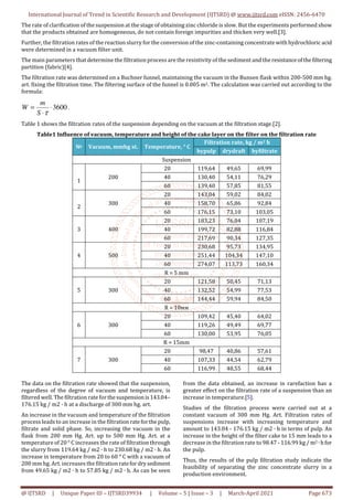 Study of the Degree of Lightning and Filterability of a Suspension | PDF