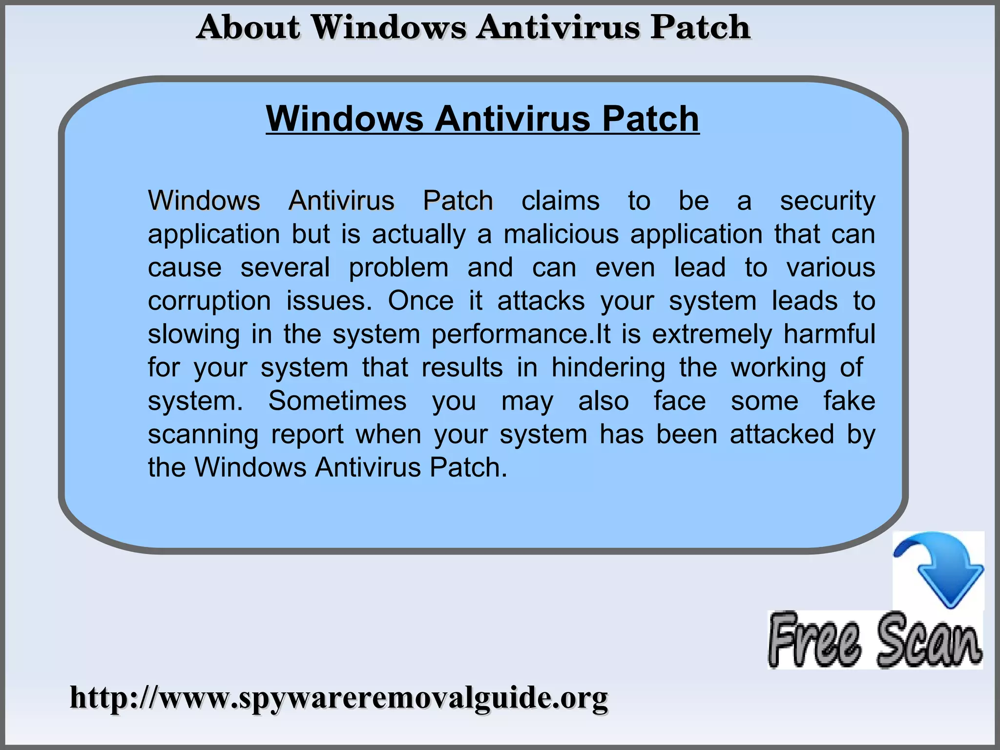 Remove Windows Antivirus PatchIn Few Simple Automtatic Steps | PPT