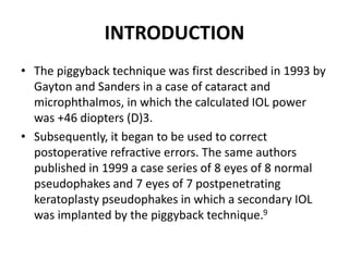 Secondary Piggyback Iol Implantation For Correction Of Residual ...