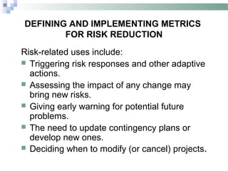 112 risk- metrics for risk reduction | PPT