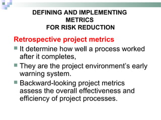 112 risk- metrics for risk reduction | PPT