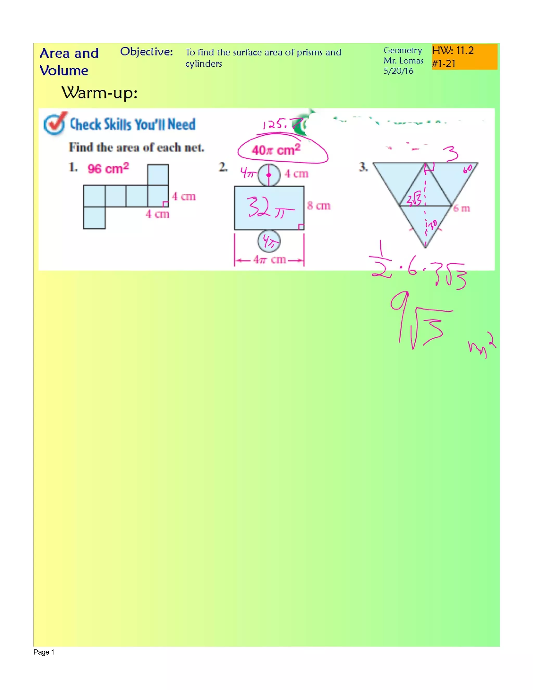 11-2 Surface Areas of Prisms and Cylinders Concepts.pdf