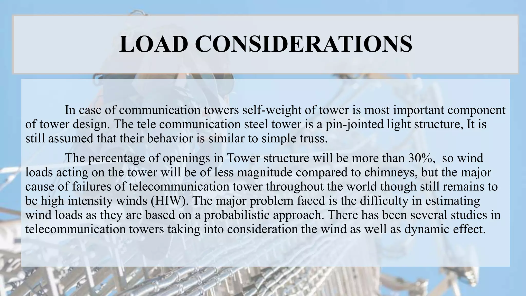 analysis and design of telecommunication tower | PPTX