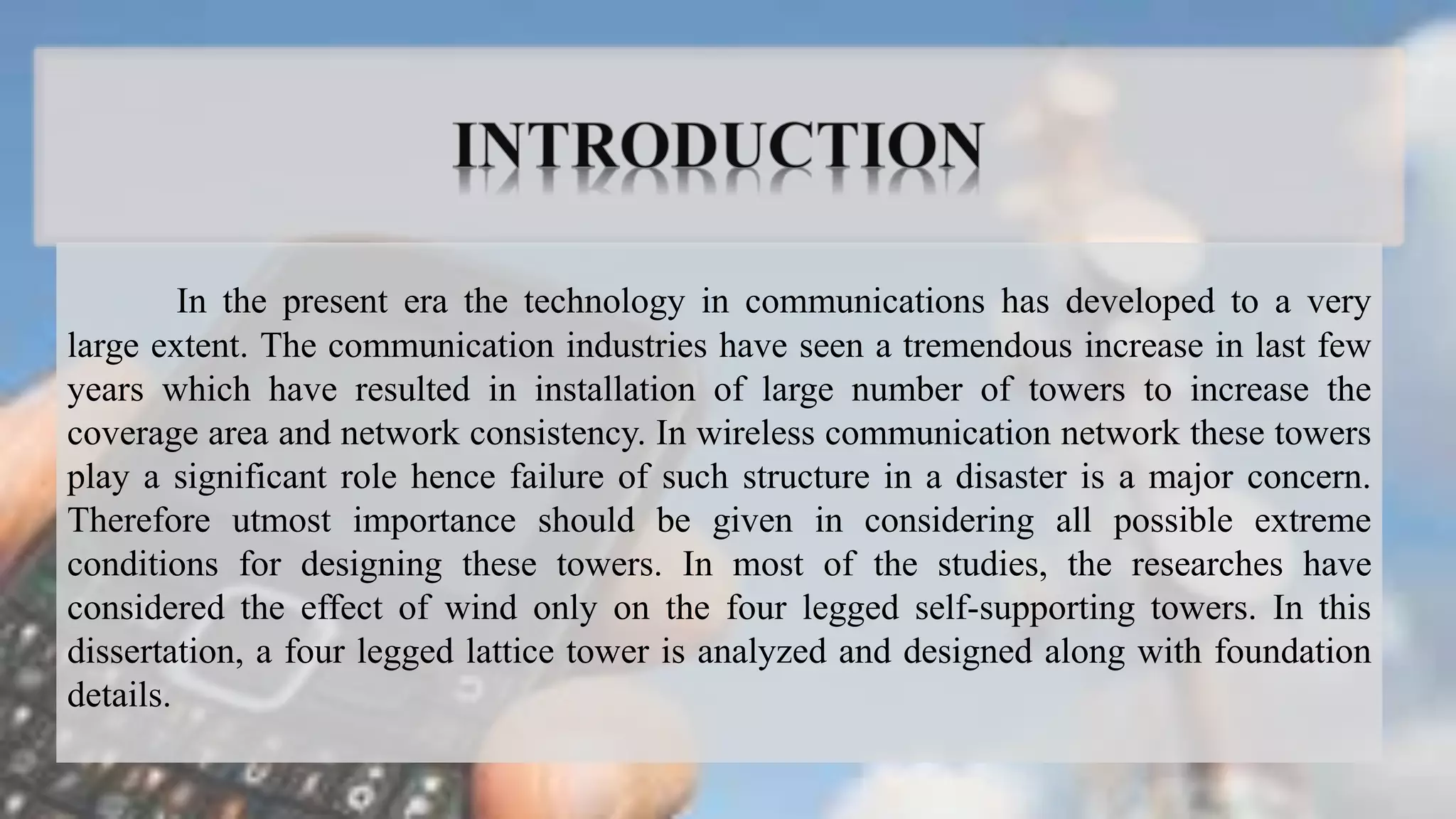 analysis and design of telecommunication tower | PPTX