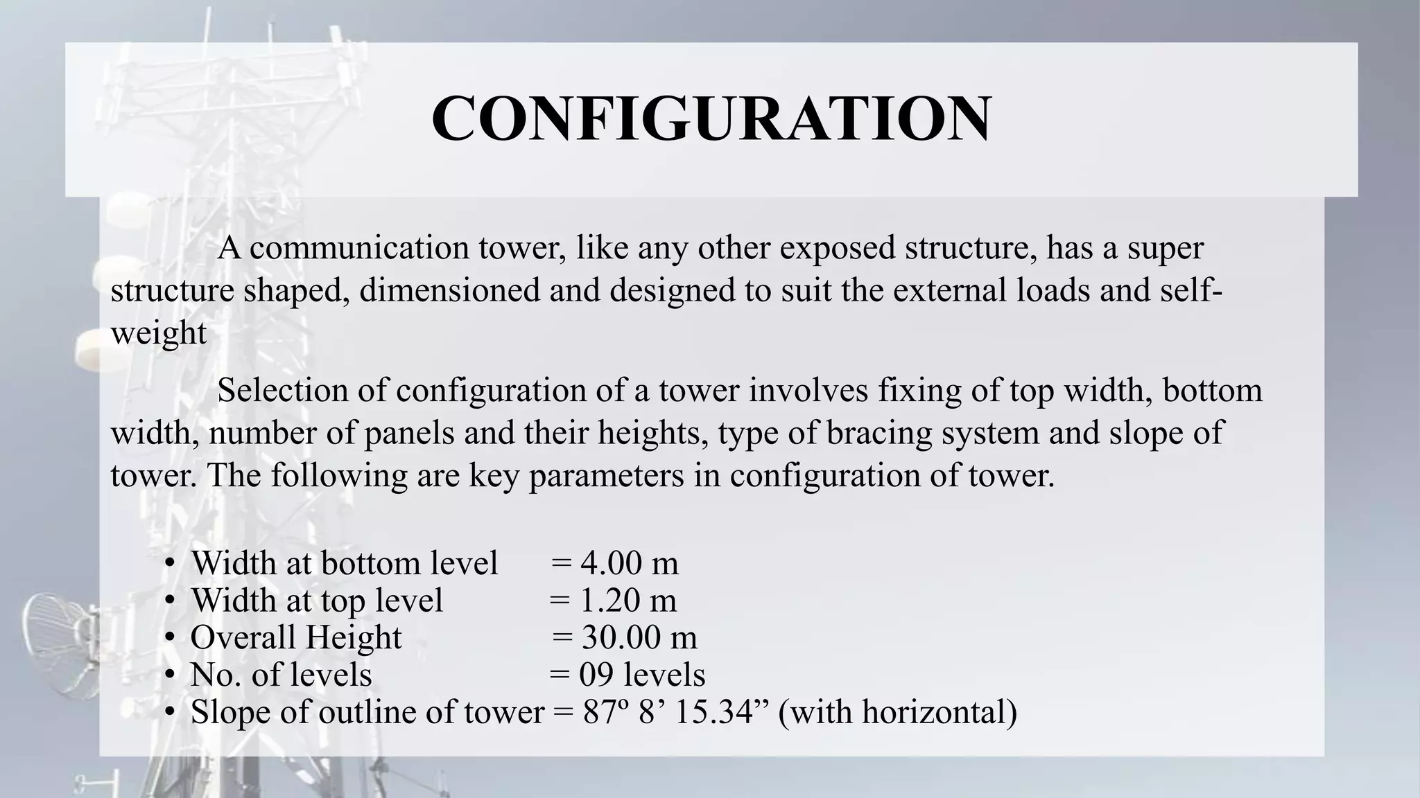 Analysis And Design Of Telecommunication Tower Pptx Civil Engineering Industry Industries
