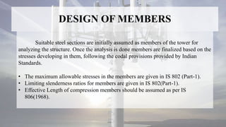 analysis and design of telecommunication tower | PPTX