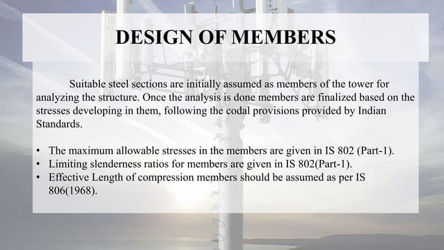 analysis and design of telecommunication tower | PPTX | Civil ...