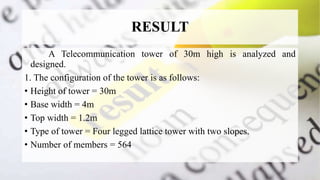 analysis and design of telecommunication tower | PPTX