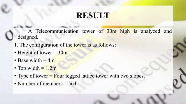 analysis and design of telecommunication tower | PPTX | Civil ...