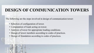 analysis and design of telecommunication tower | PPTX
