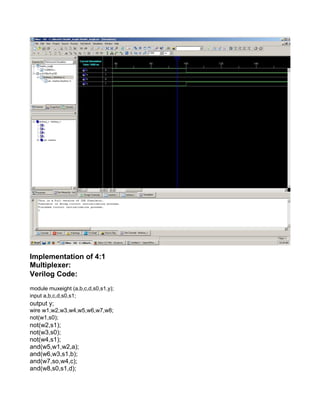 Verilog VHDL code Multiplexer and De Multiplexer | PDF