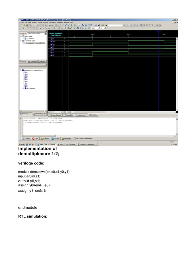 Verilog VHDL code Multiplexer and De Multiplexer | PDF