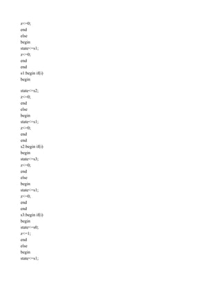 Sequence detector Verilog Code | PDF
