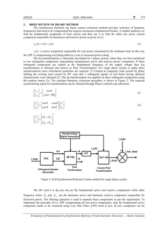 Evaluation of Fundamental d-q Synchronous Reference Frame Harmonic Detection Method for Single ...