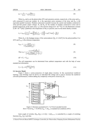 A Neural Network Based MPPT Technique Controller for Photovoltaic Pumping System | PDF ...