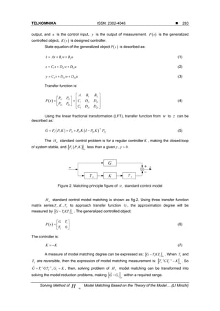 Solving Method of H-Infinity Model Matching Based on the Theory of the Model Reduction | PDF