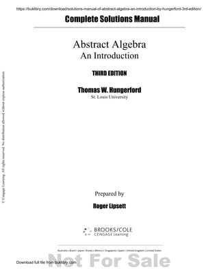 Hungerford's Abstract Algebra Solutions | PDF