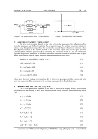 Fractional order PID controller adaptation for PMSM drive using hybrid grey wolf optimization | PDF