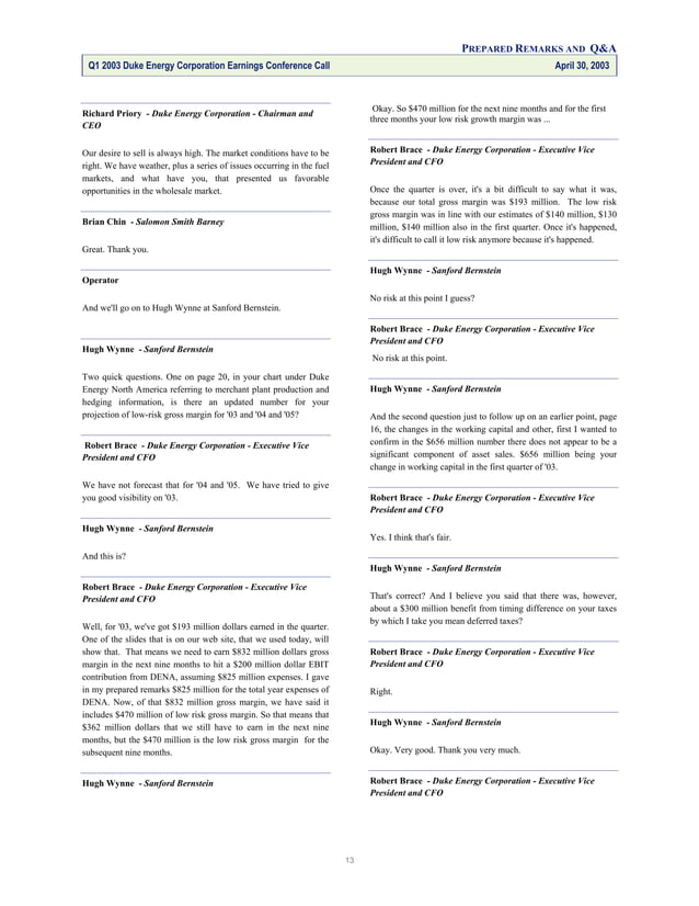 Duke Energy q1/03_DUK_trans | PDF