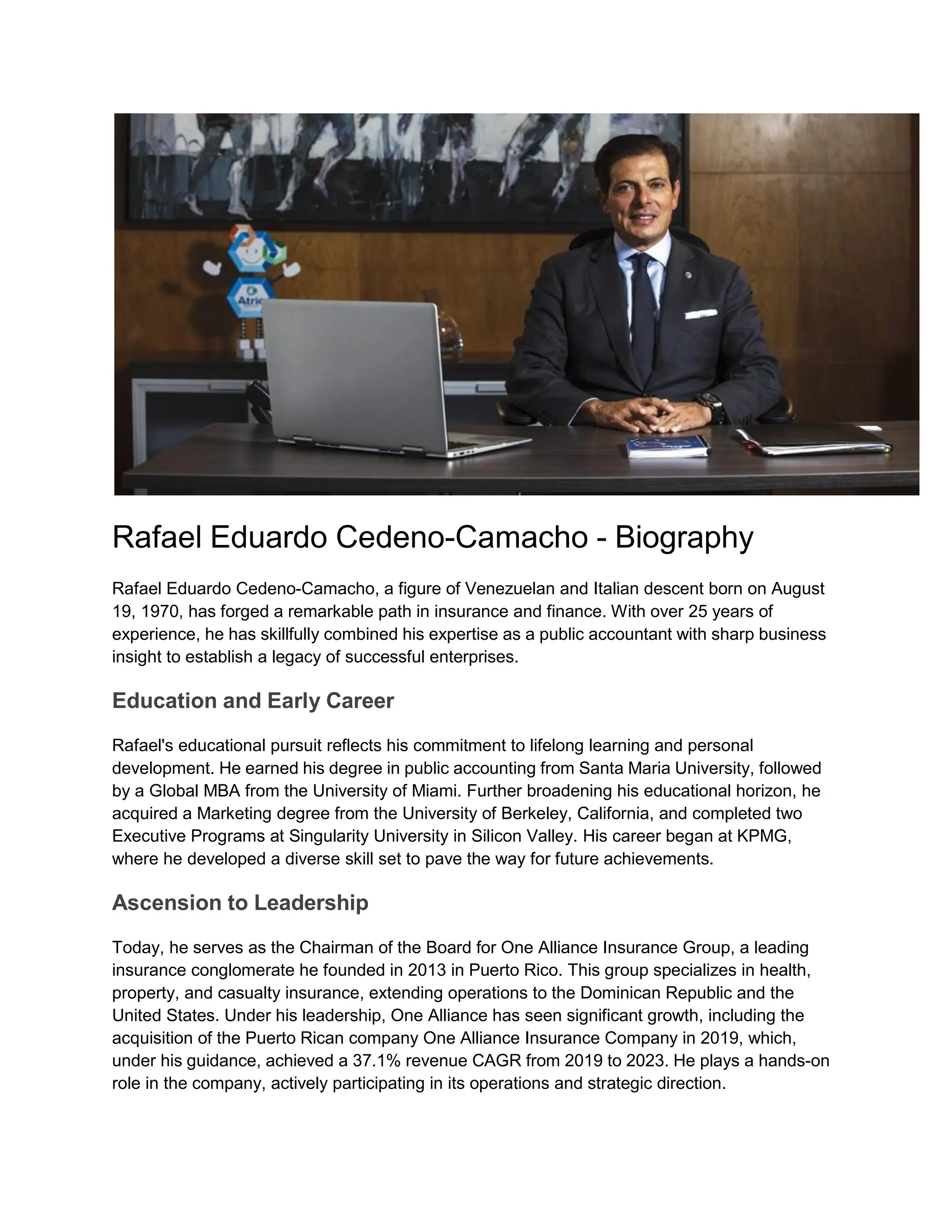 Rafael Eduardo Cedeno-Camacho| Chairman of the Board - Insurance ...