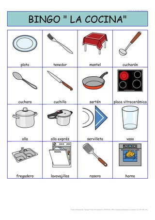 Bingo de la cocina | PDF