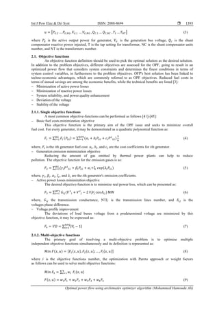 Optimal power flow using archimedes optimizer algorithm | PDF