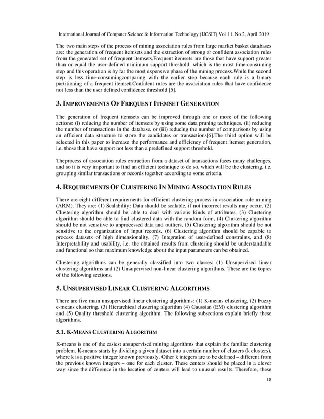 A Survey Of Clustering Algorithms In Association Rules Mining Pdf