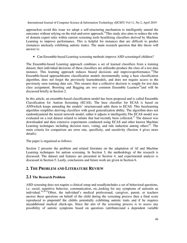 ENSEMBLE LEARNING MODEL FOR SCREENING AUTISM IN CHILDREN | PDF