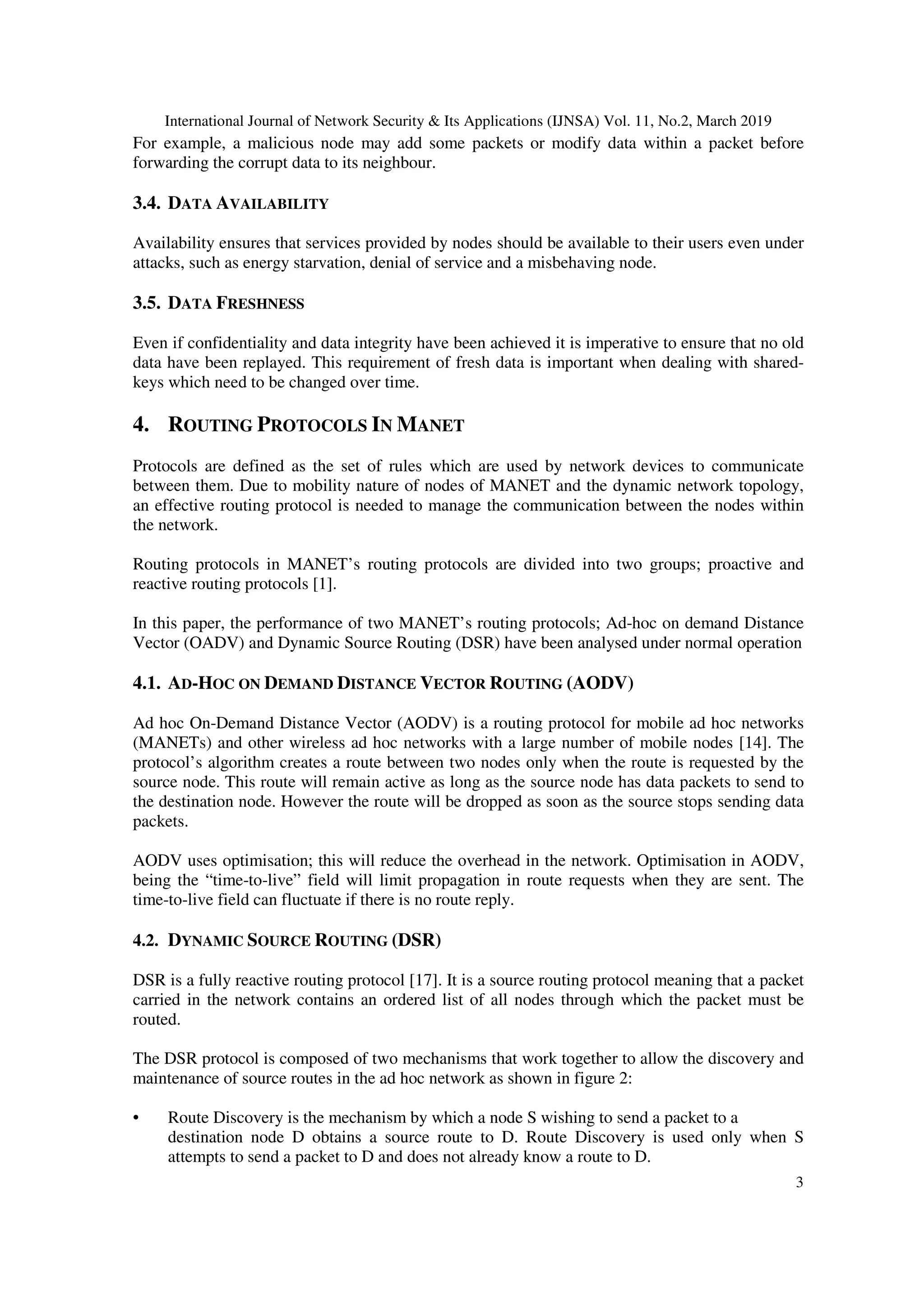 Performance Analysis of Routing Protocols in MANET Under Malicious Attacks | PDF