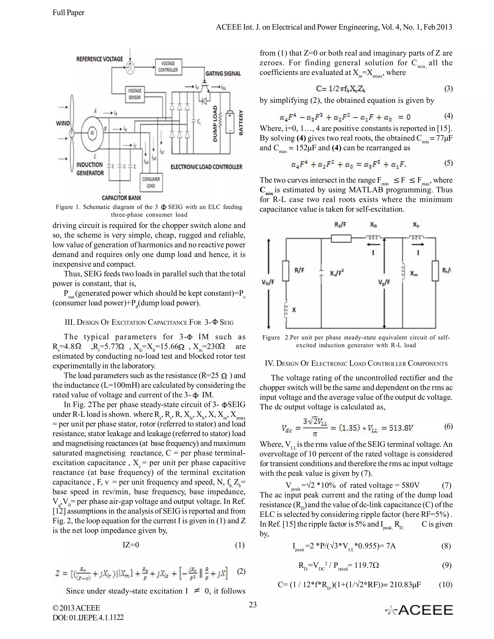 Analysis and Control of Wind Driven Self-Excited Induction Generator for Isolated Applications | PDF