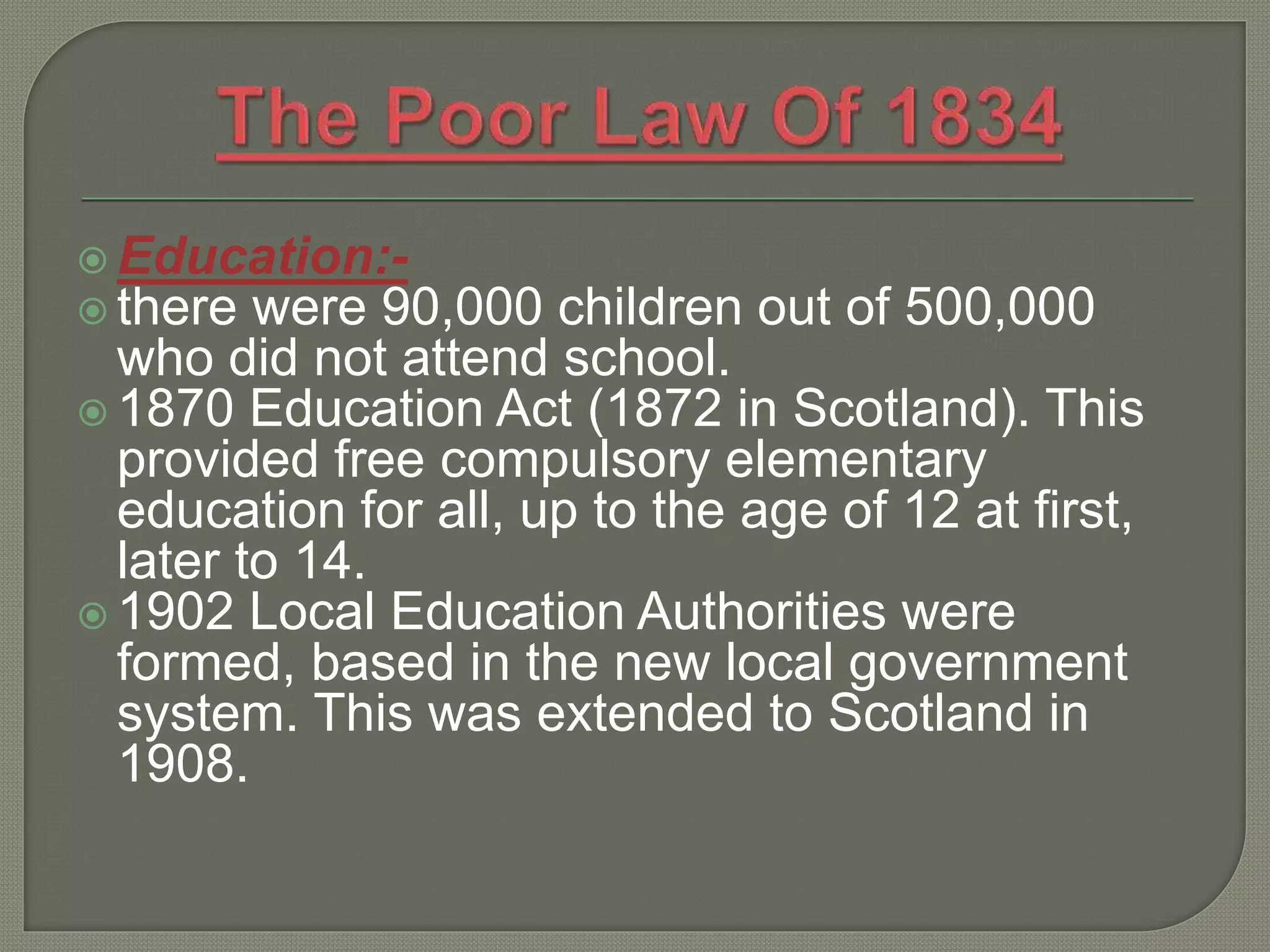 Evolution of social welfare policy Before and between 16th and 19th ...