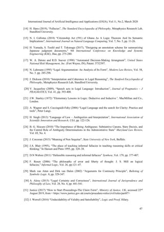 AUTOMATED DISCOVERY OF LOGICAL FALLACIES IN LEGAL ARGUMENTATION | PDF