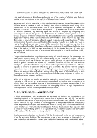 AUTOMATED DISCOVERY OF LOGICAL FALLACIES IN LEGAL ARGUMENTATION | PDF