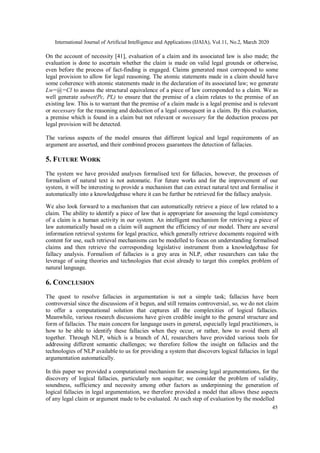 AUTOMATED DISCOVERY OF LOGICAL FALLACIES IN LEGAL ARGUMENTATION | PDF