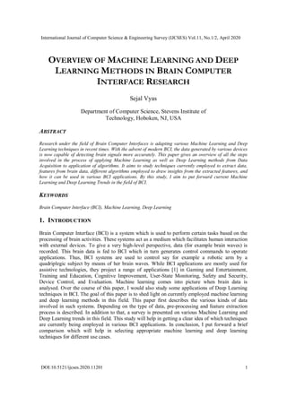 Overview of Machine Learning and Deep Learning Methods in Brain ...