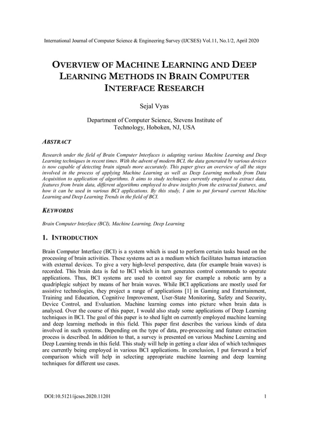 Overview of Machine Learning and Deep Learning Methods in Brain ...
