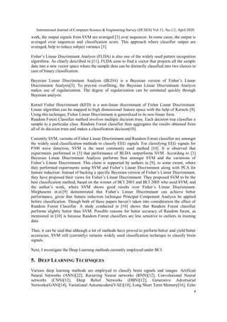 Overview of Machine Learning and Deep Learning Methods in Brain Computer Interface Research | PDF