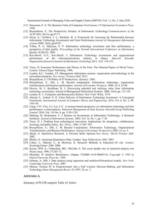 COMPLEMENTARY ASSETS AND VALUE CREATION BEYOND INFORMATION TECHNOLOGY INVESTMENTS | PDF