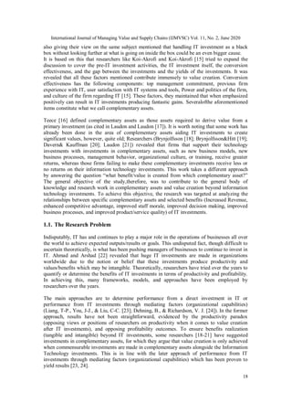 COMPLEMENTARY ASSETS AND VALUE CREATION BEYOND INFORMATION TECHNOLOGY ...