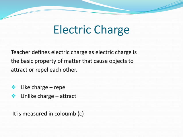 Electric charge and Electric current | PPTX | Physics | Science