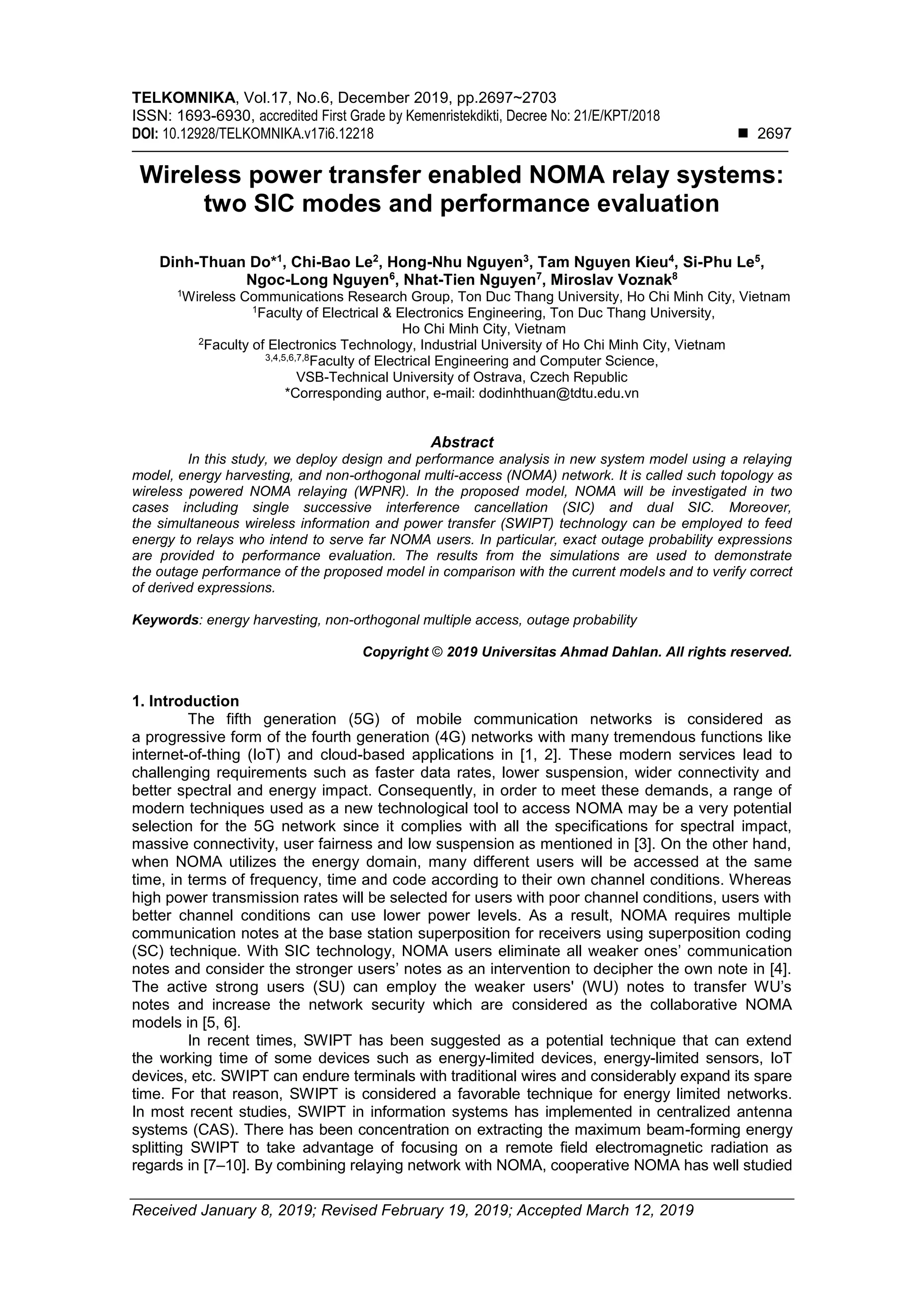Wireless power transfer enabled NOMA relay systems: two SIC modes and ...